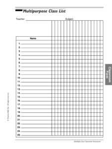 Class List Template Fill Online Printable Fillable Blank PdfFiller ...