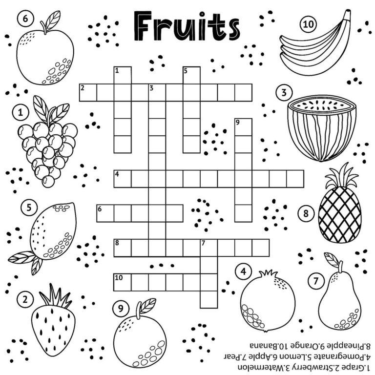 Crossword Puzzles For Kids Fun Free Printable Crossword Puzzle Coloring ...