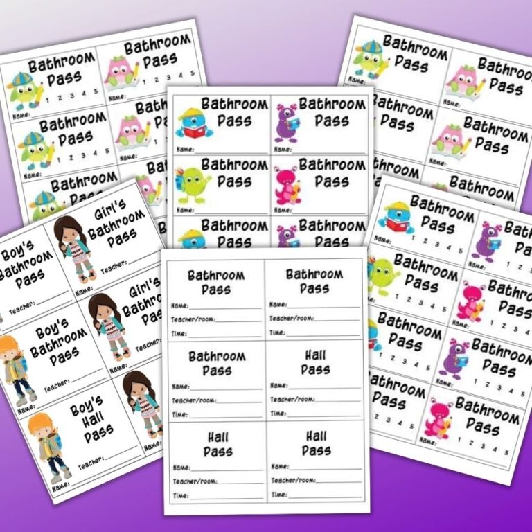 Free Printable Bathroom Passes Hall Pass Printables The Artisan Life 