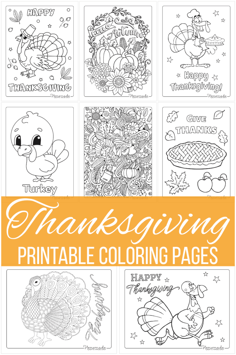 Free Thanksgiving Coloring Pages For Kids Adults - Fillable Form 2024