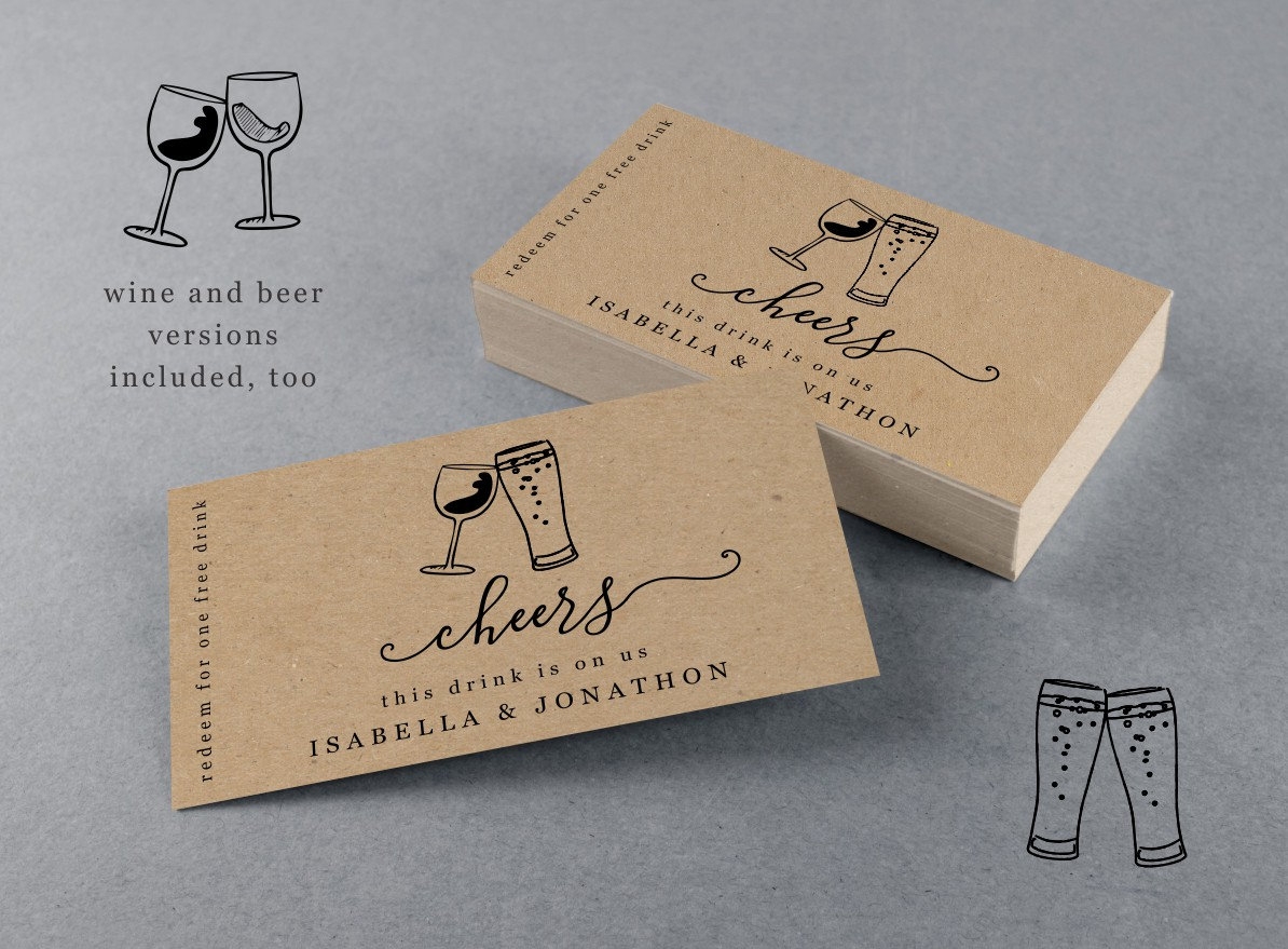 Printable Drink Ticket Template Customizable Free Alcohol Etsy Ireland 