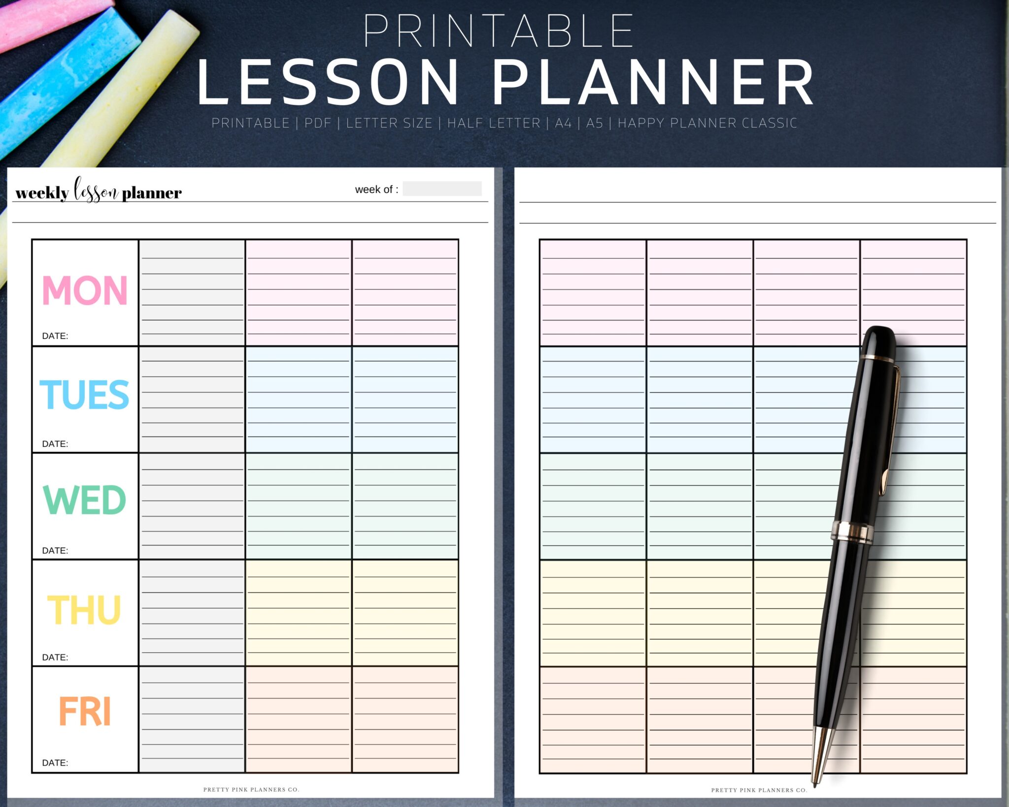 Lesson Plan Teacher Planner Printable - Fillable Form 2024