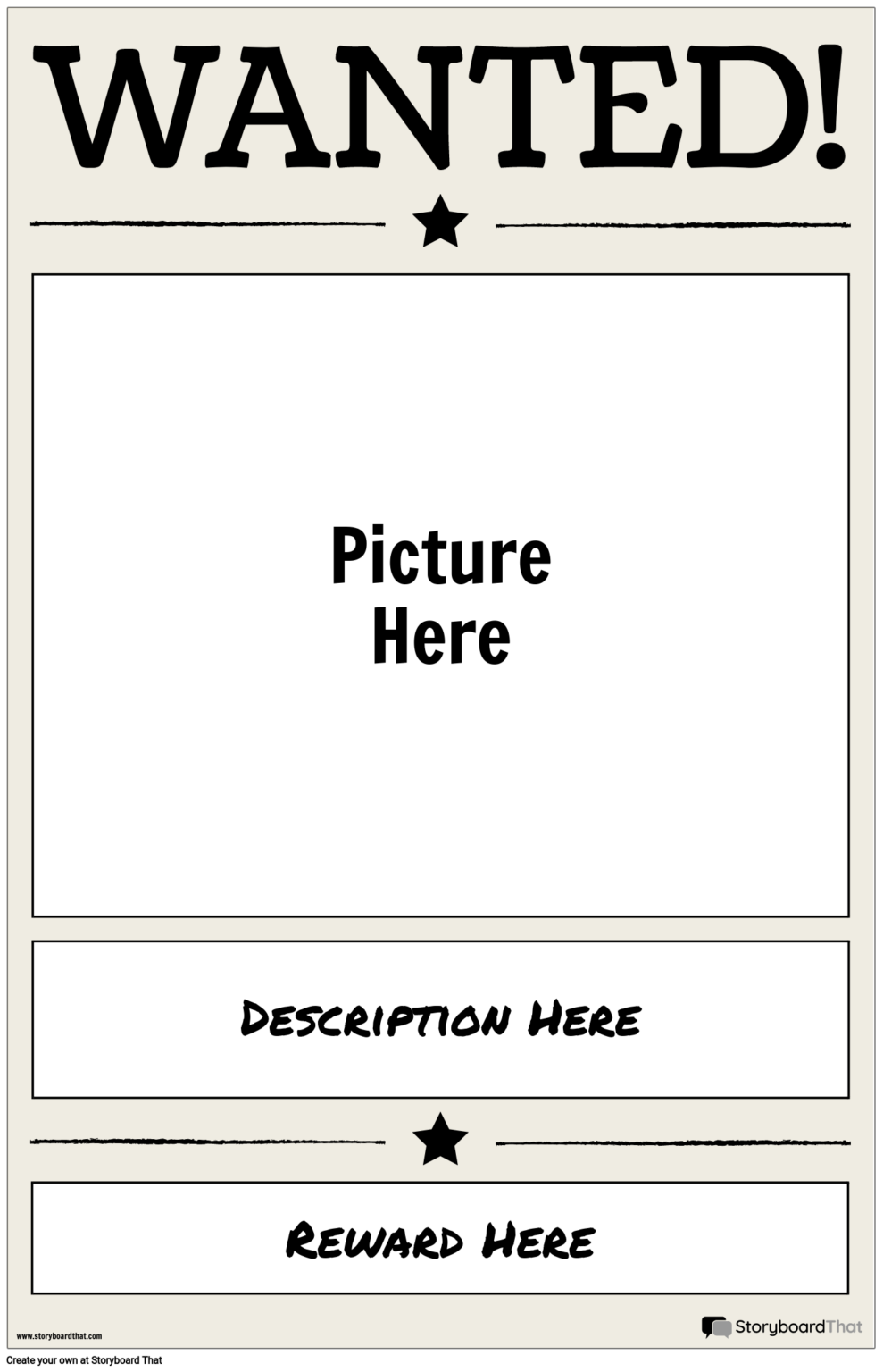 Wanted Poster Template For Students Create Wanted Posters Storyboard