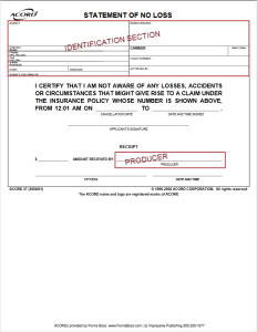 Acord No Loss Statement Fillable - Fillable Form 2025