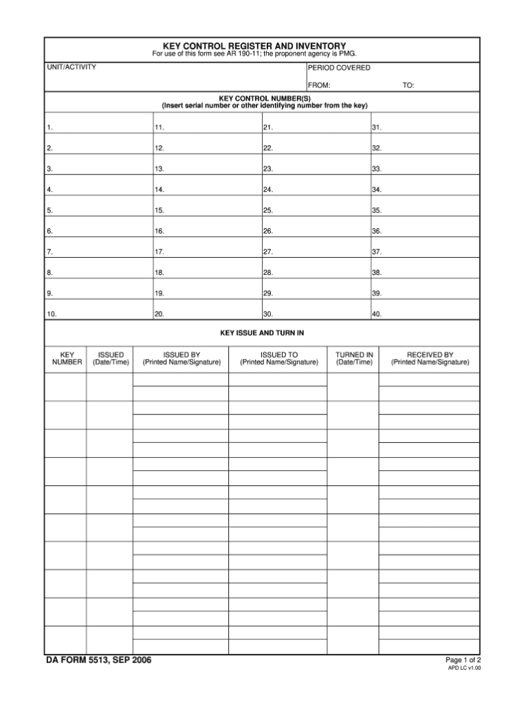 Da Form 5513 Sep 2006 Fillable - Fillable Form 2025