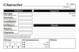 Fate Accelerated Fillable Character Sheet - Fillable Form 2025