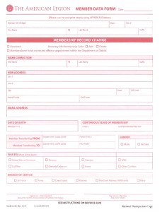 Fillable American Legion Member Data Form - Fillable Form 2025