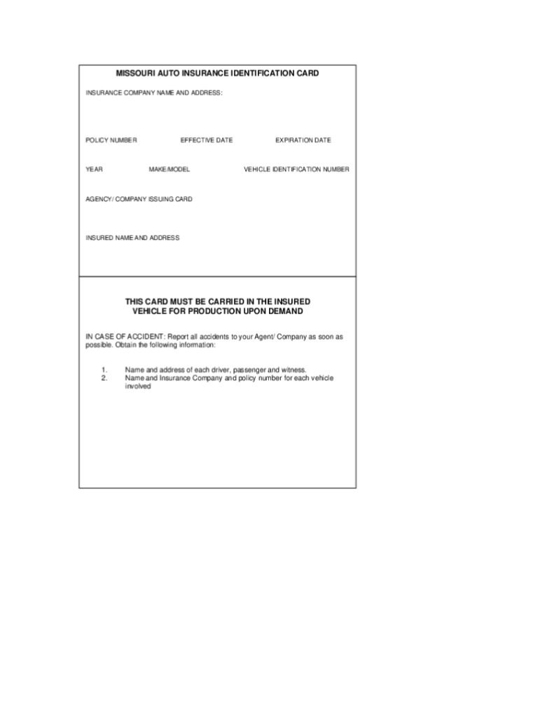 Fillable Free Blank Insurance Card Template - Fillable Form 2024