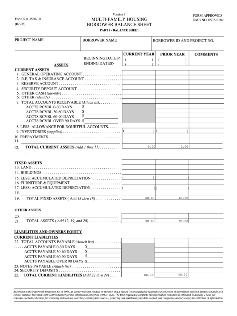 Fillable Free Form USda Form Rd 3560 10 - Fillable Form 2025