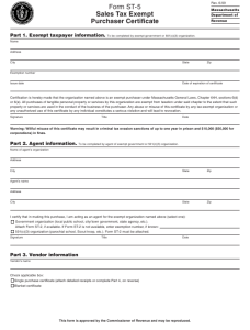 Fillable St 5 Mass Tax Exempt Forms - Fillable Form 2025