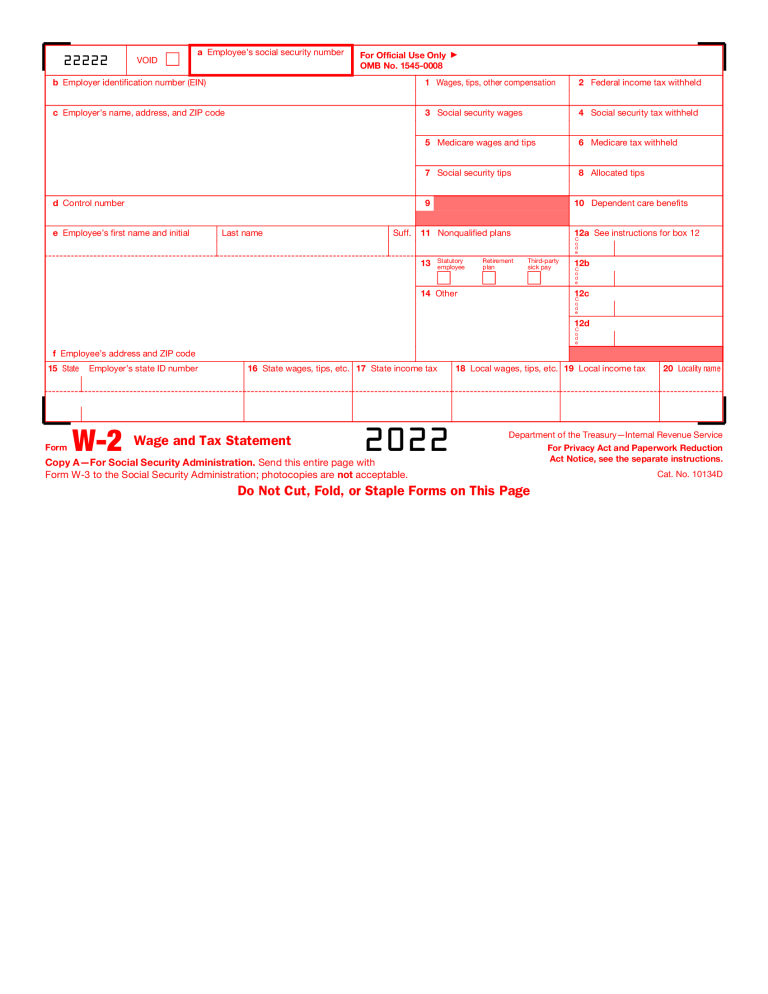 2022 W 2 Forms Fillable Fillable Form 2023 2022 W 2 Forms Fillable Fillable Form 2023