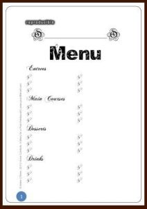 Blank Menu Forms Printable - Fillable Form 2025