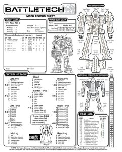 Classic Battletech Total War Fillable Mech Sheet - Fillable Form 2025