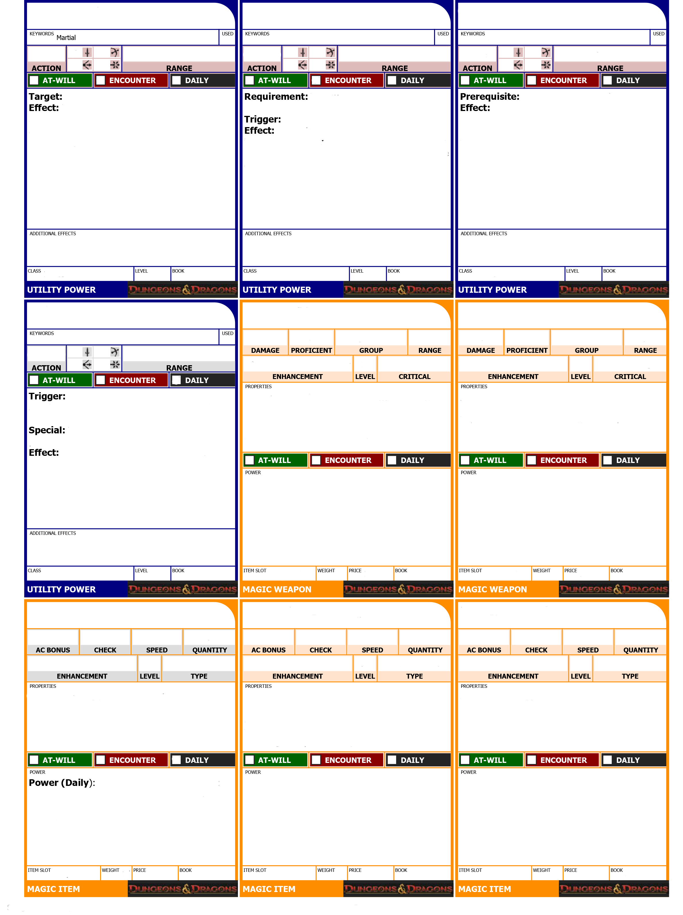 D d 4e Fillable Power Cards Fillable Form 2024