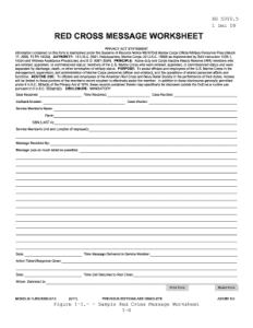 Fillable Red Cross Message Form Army - Fillable Form 2024