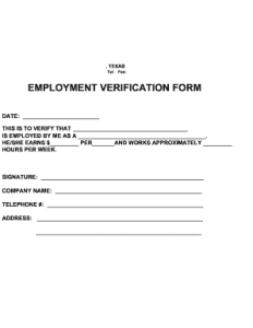 Printable Blank Employment Verification Form - Fillable Form 2023