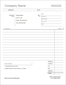 Printable Blank Invoice Template Free - Fillable Form 2025