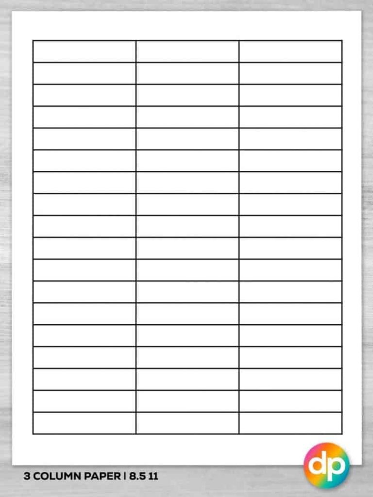 Printable Columns And Rows Fillable Form 2023