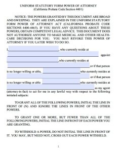Printable Durable Power Of Attorney Form California - Fillable Form 2025