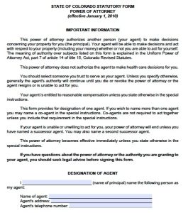 Printable Power Of Attorney Form Colorado - Fillable Form 2025