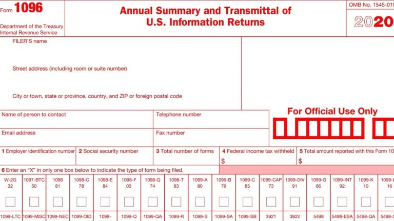 1096 Form 2020 - Fillable Form 2024