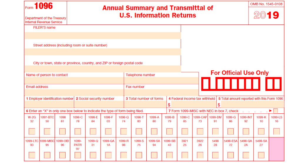 Fillable 1096 Form For 2023 Fillable Form 2024