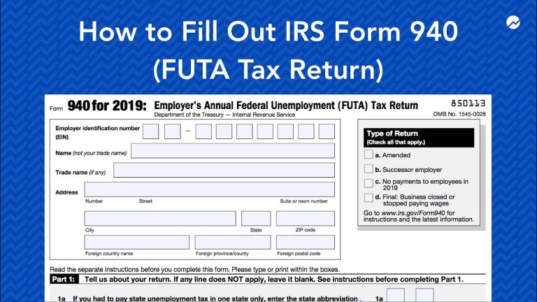 How To Fill Out IRS Form 940 FUTA Tax Return YouTube - Fillable Form 2023