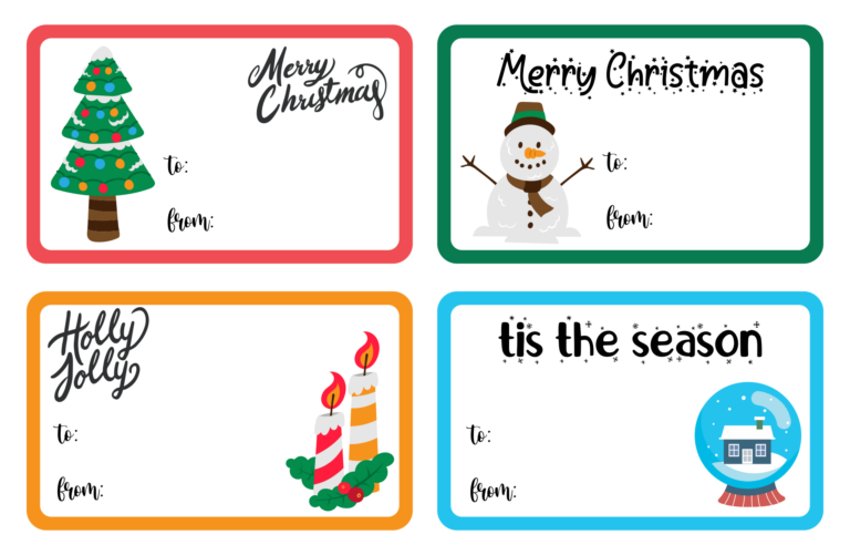 Christmas Gift Tags Template Printable - Fillable Form 2024