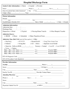 10 Best Free Printable Hospital Discharge Forms Printablee - Fillable ...