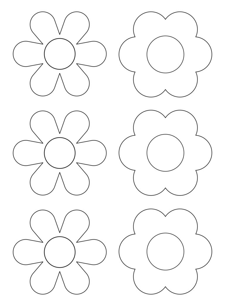10 Best Paper Flower Templates Printable Free Printablee - Fillable ...