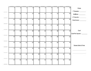10 Best Printable 100 Square Football Pool Grid Printablee - Fillable ...