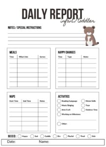 10 Best Printable Daily Sheets For Toddlers Printablee - Fillable Form 2024