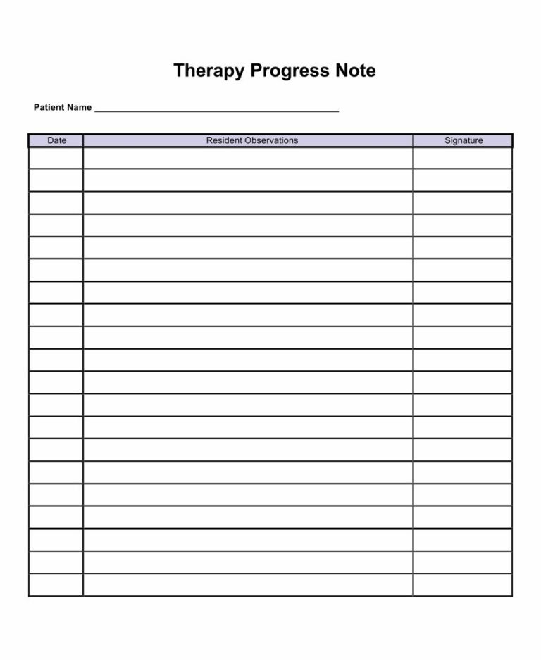 10 Best Printable Therapy Progress Note Printablee - Fillable Form 2023