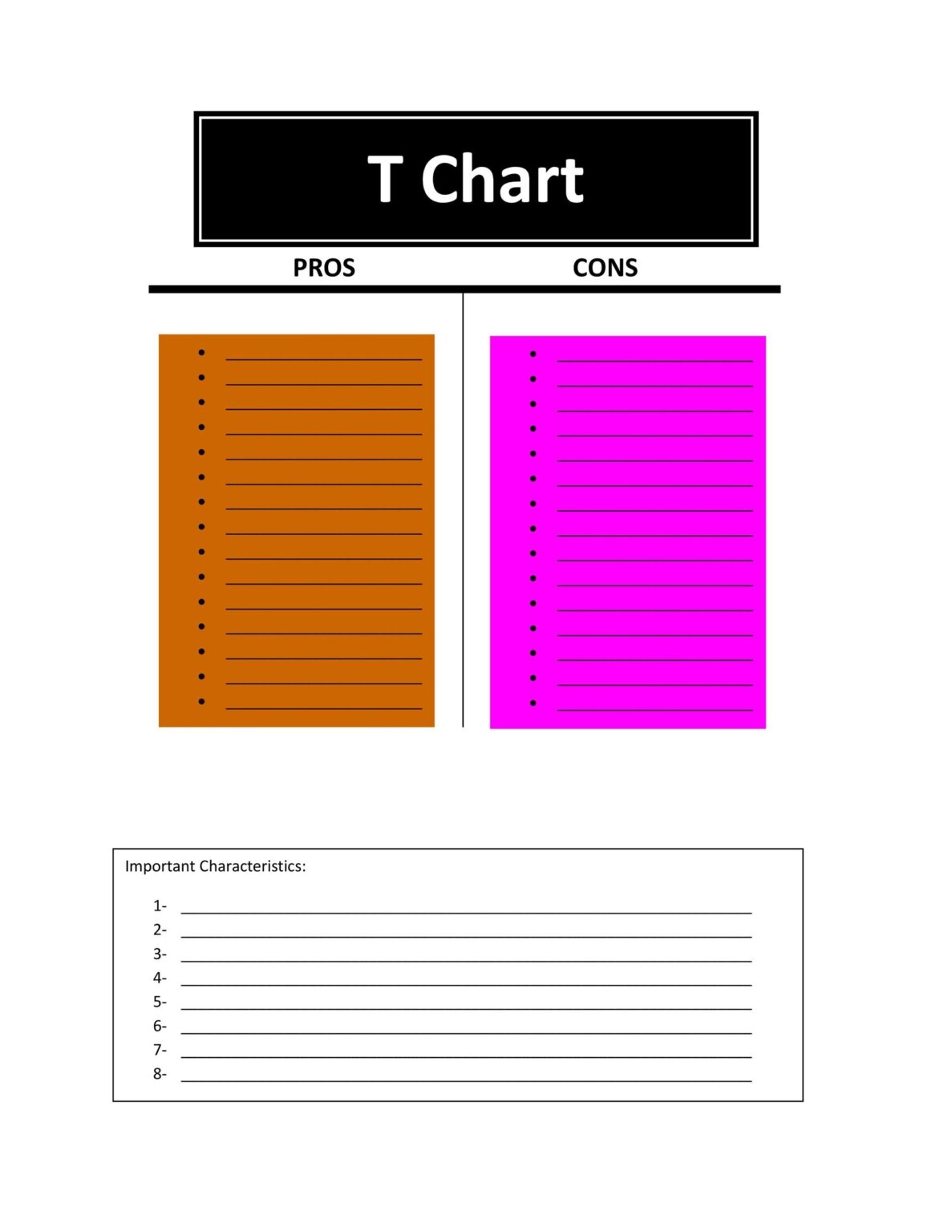 27 Printable Pros And Cons Lists Charts Templates TemplateLab ...