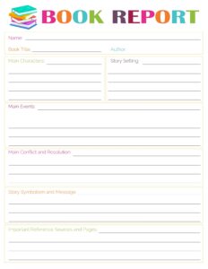 Book Report Template Printable - Fillable Form 2025
