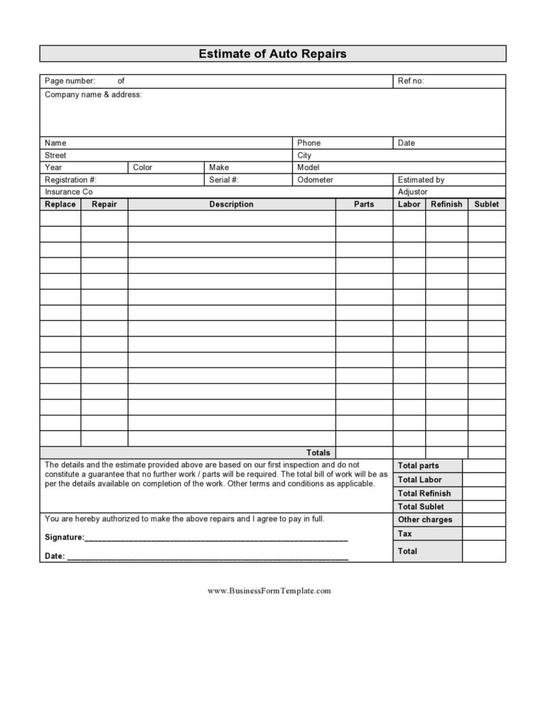 30 Real Fake Auto Repair Invoices Free TemplateArchive - Fillable Form 2025