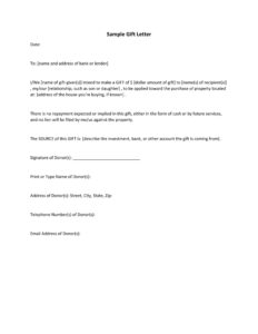 35 Best Gift Letter Templates Word PDF TemplateLab - Fillable Form 2023