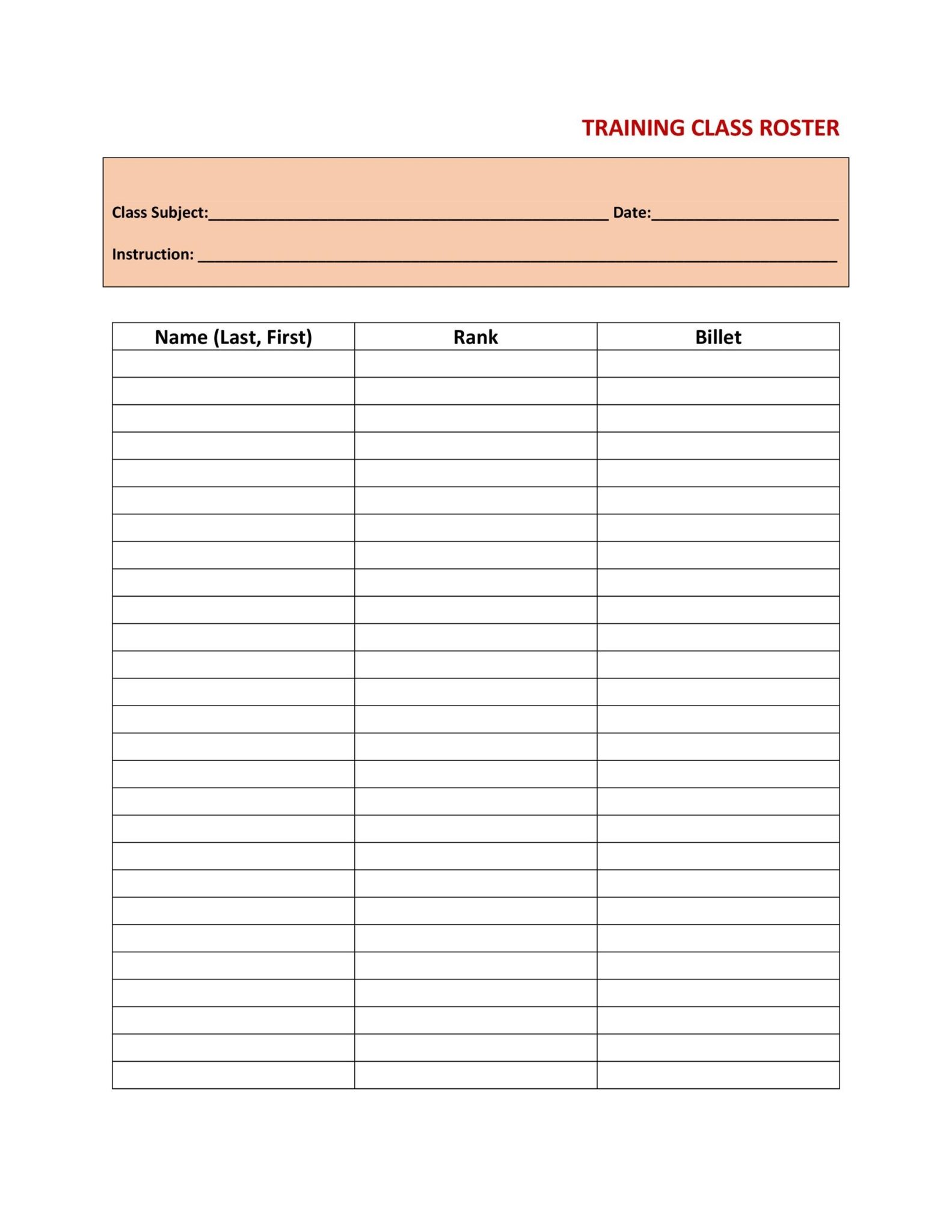 37 Class Roster Templates Student Roster Templates For Teachers ...