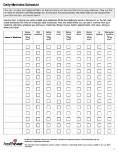 40 Great Medication Schedule Templates Medication Calendars - Fillable ...