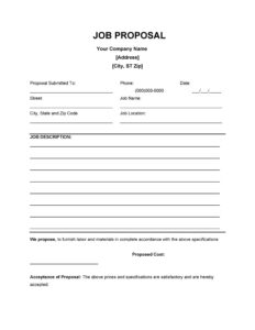 Printable Job Proposal Template - Fillable Form 2025