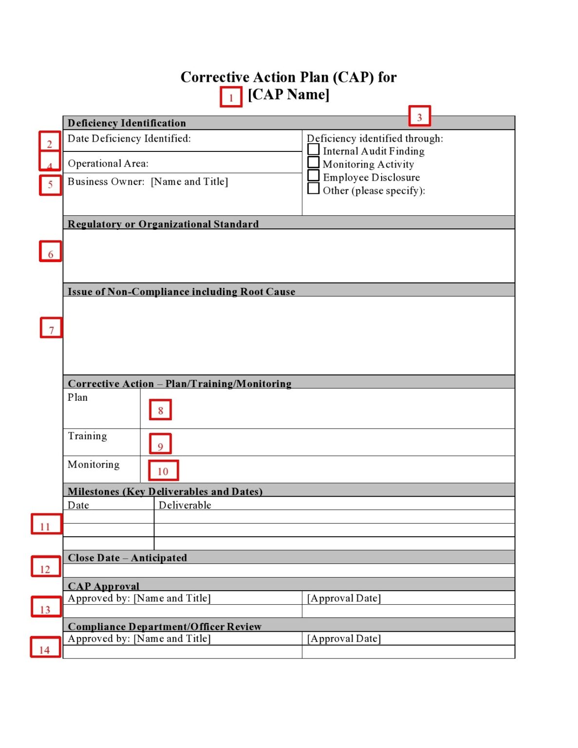 44 Best Corrective Action Plan Templates Word Excel - Fillable Form 2024