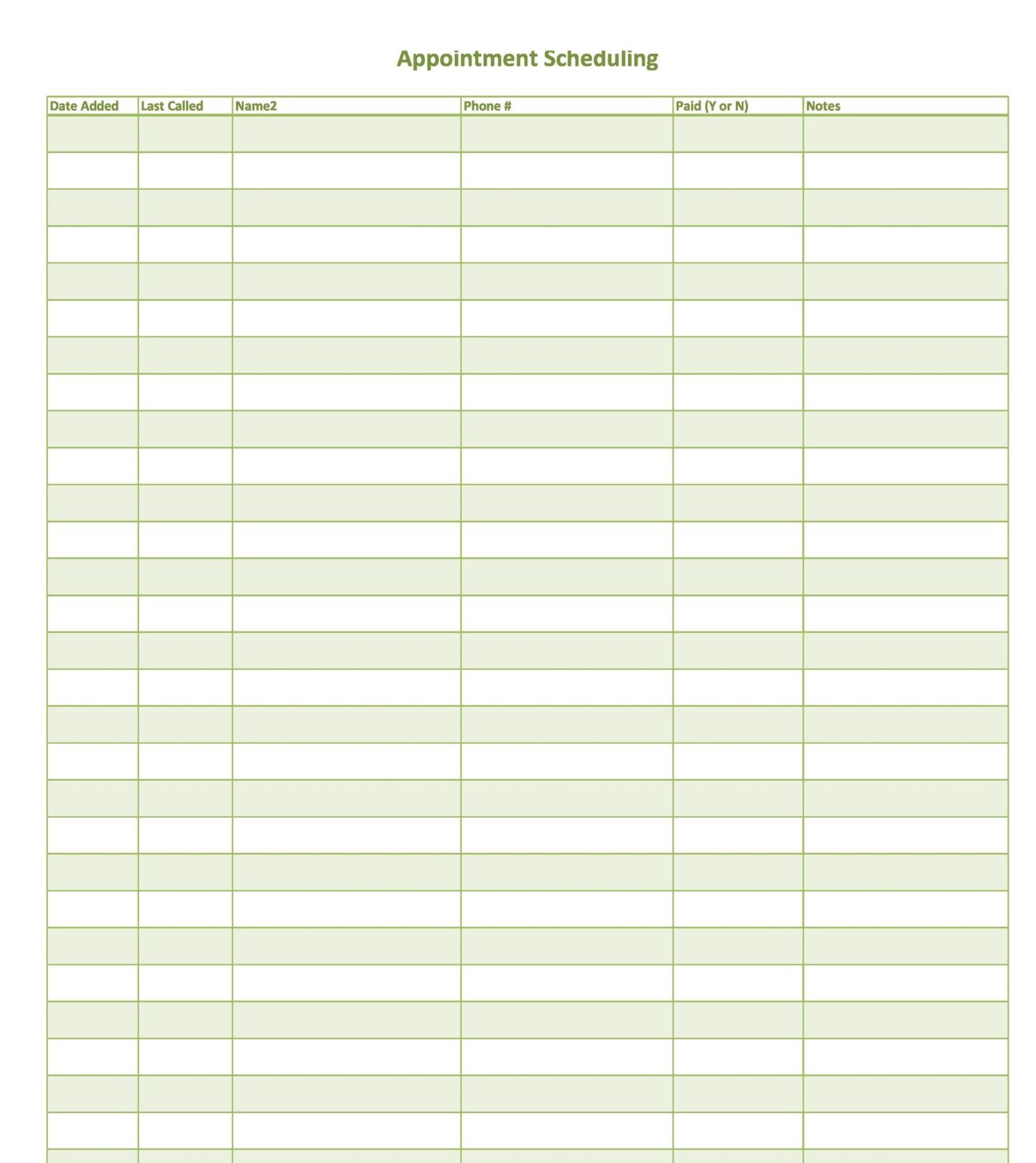 Printable Salon Appointment Book Template - Fillable Form 2025
