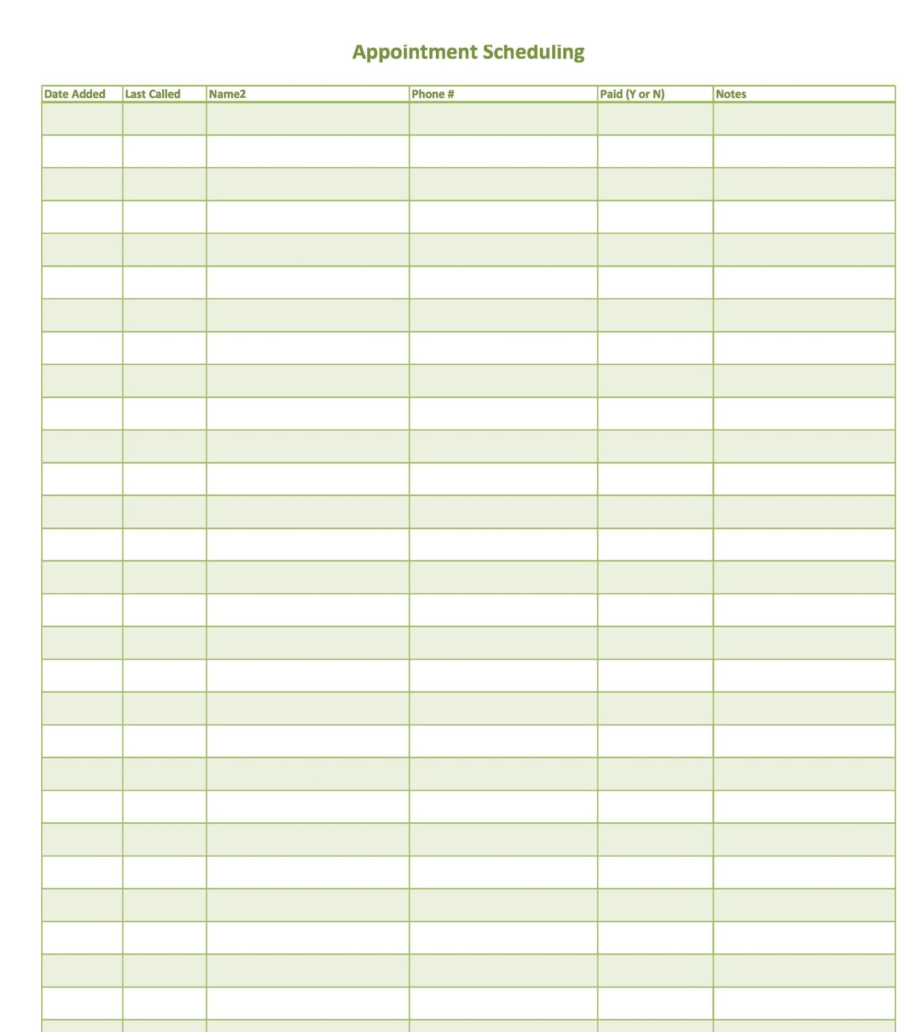 Printable Salon Appointment Book Template - Fillable Form 2025