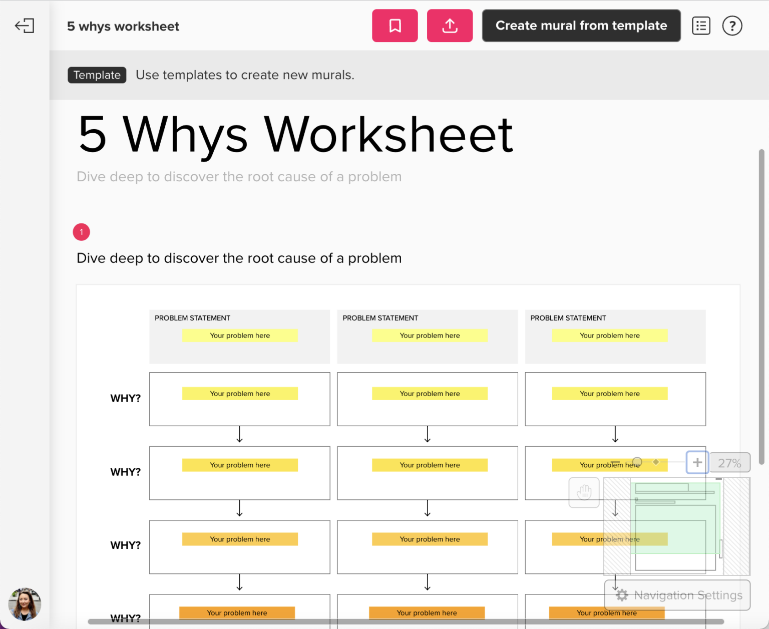 5 Whys Template Mural - Fillable Form 2024