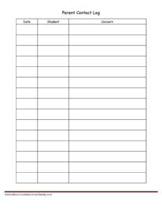 50 Editable Parent Contact Logs Doc Excel PDF TemplateLab - Fillable ...