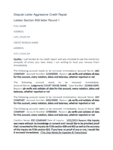 609 Letter Template Fill Online Printable Fillable Blank PdfFiller ...