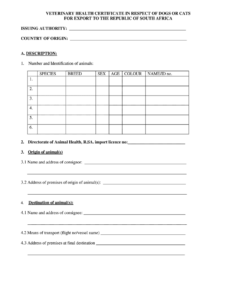 Animal Health Certificate Format India Fill Online Printable Fillable Blank PdfFiller - Fillable ...