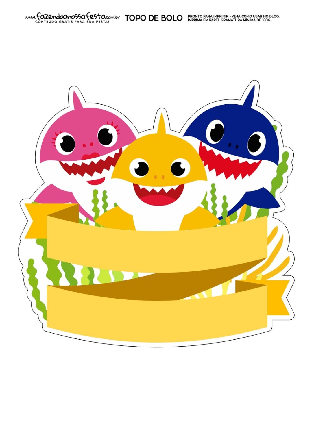 Baby Shark Free Printable Cake Toppers Oh My Baby - Fillable Form 2023