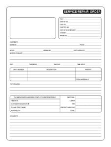 Blank Repair Order Fill Out Sign Online DocHub - Fillable Form 2025