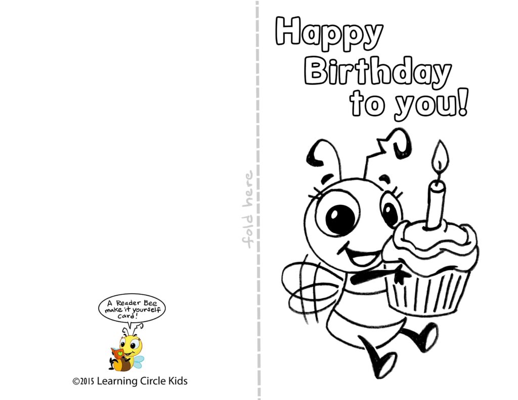 DIY Free Printable Birthday Card For Kids To Decorate And Write Their DIY Free Printable Birthday Card For Kids To Decorate And Write Their